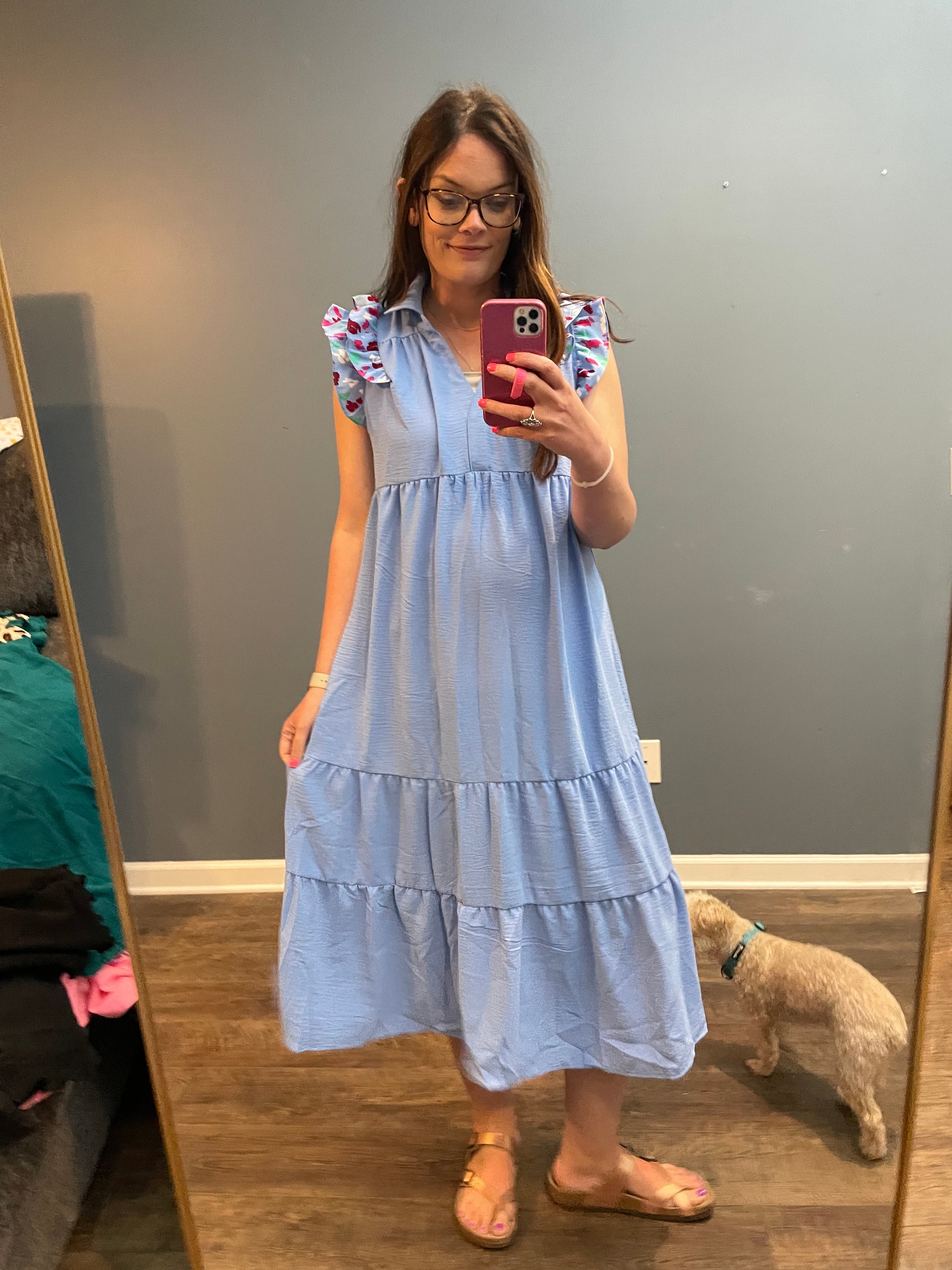 Luna Flutter Maxi-Denim | The Pearly Peacock