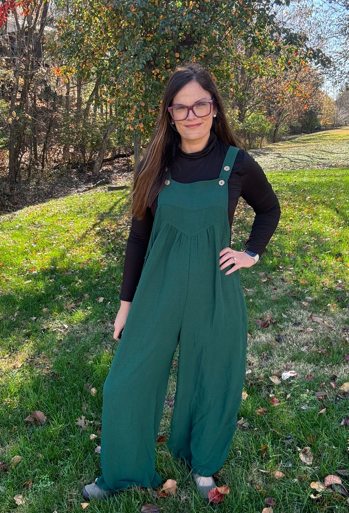 Hunter Green Overalls | The Pearly Peacock