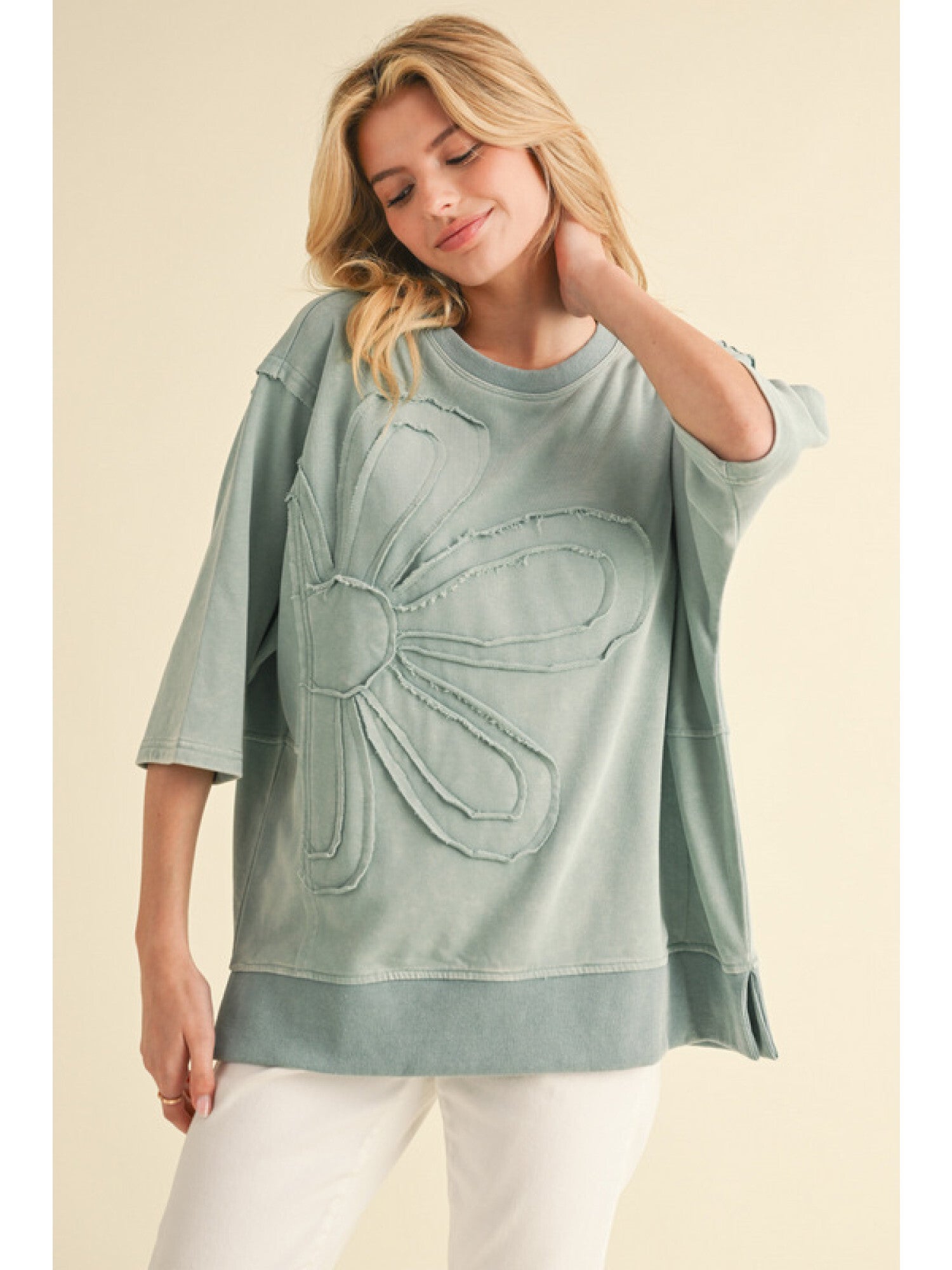 Flower Power Top-Sage | The Pearly Peacock